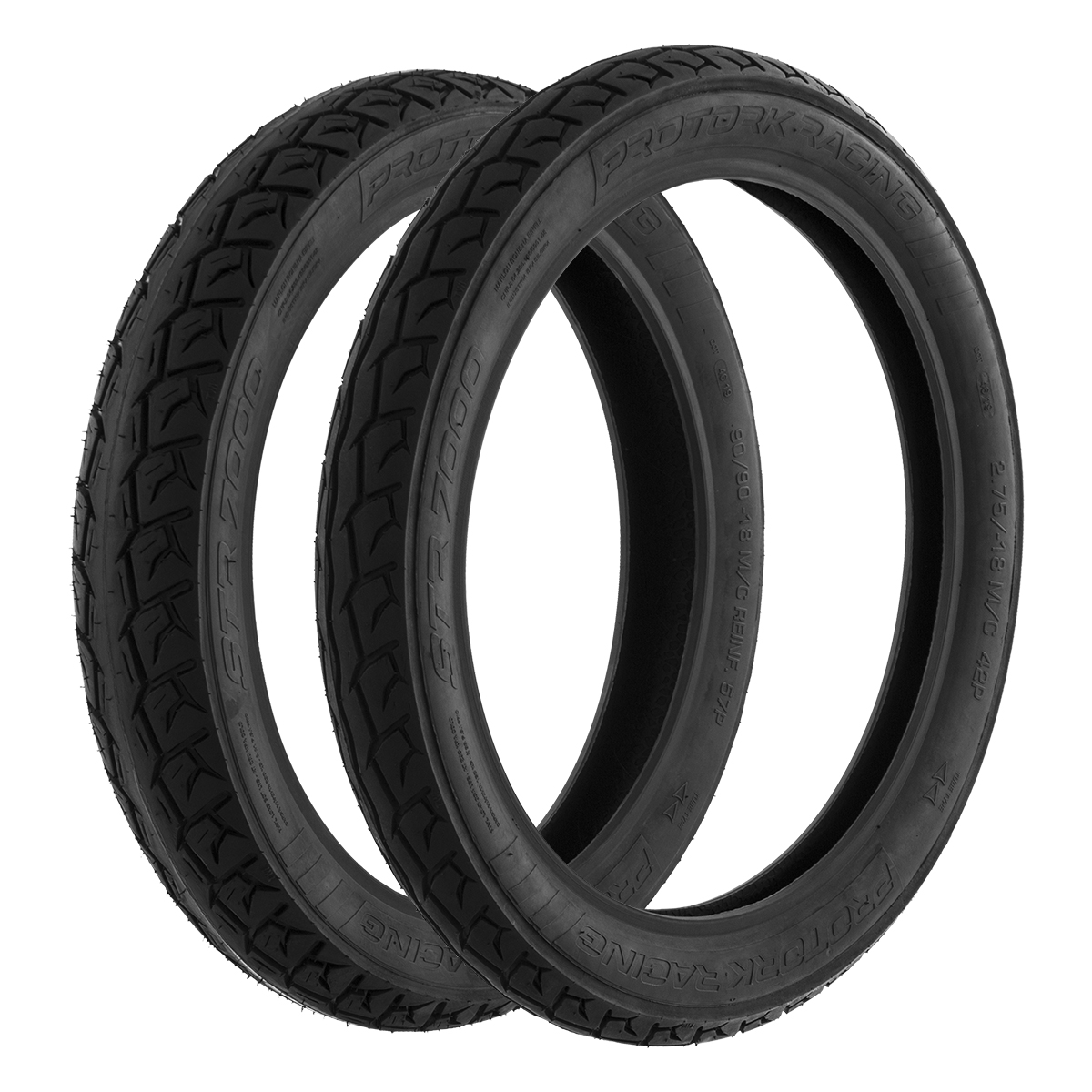 Compre Kit Par Pneu Dianteiro 2.75-18 E Traseiro 90/90-18 Str 7000 Para ...