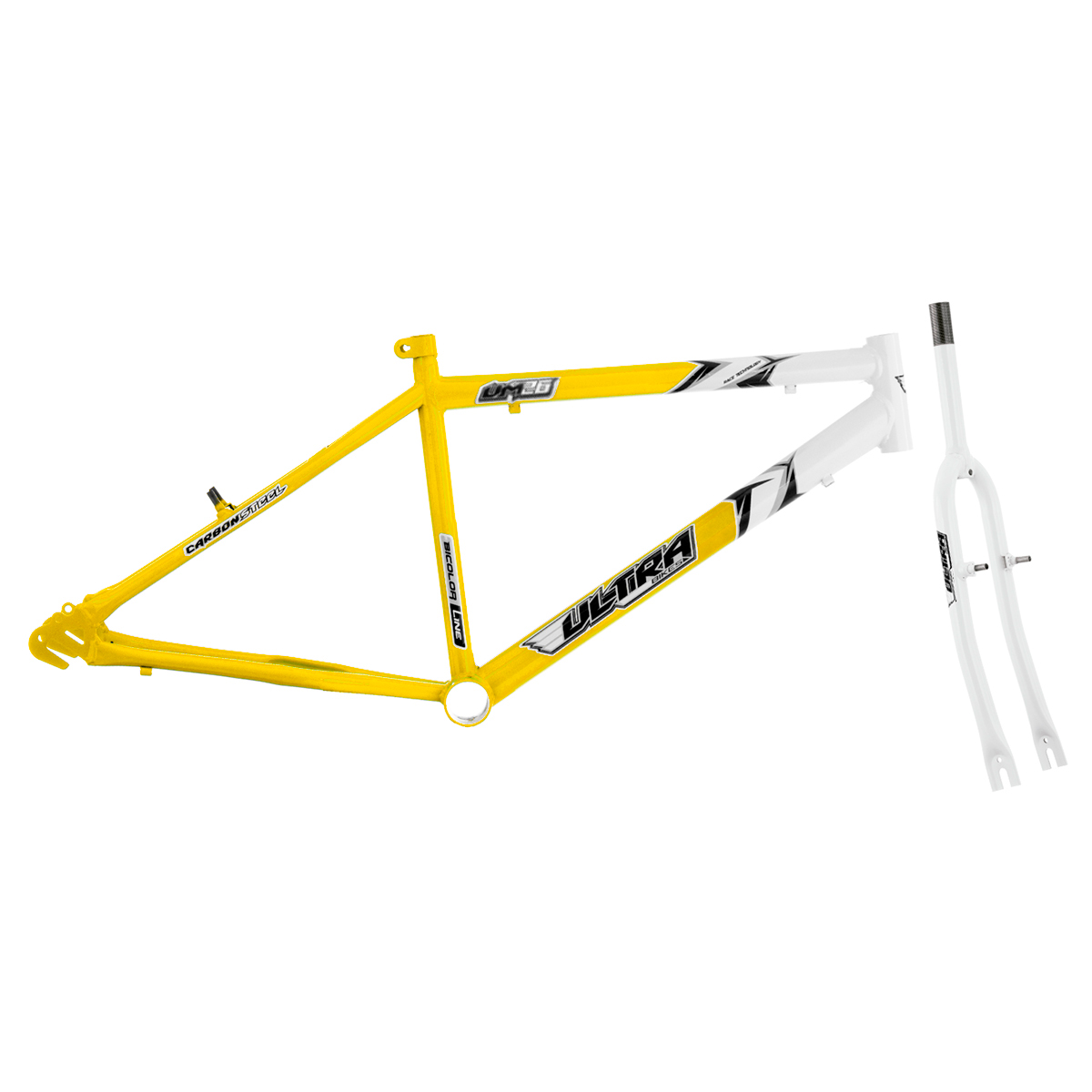 Compre Quadro Aro 26 Bicolor em Aço Carbono com Garfo Ultra Bikes ... Compre Quadro Aro 26 Bicolor em Aço Carbono com Garfo Ultra Bikes ...